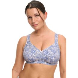 Entlastungs-BH SuSa "Print", Damen, Gr. 100, Cup G, rosa (rose, print), Obermaterial: 51% Polyester, 30% Baumwolle, 12% Elasthan, 7% Polyamid, BHs Entlastungs-BH, gen&auml;hte Cups, elastisch, breite Tr&auml;ger, ohne B&uuml;gel