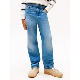 Gerade Jeans Tommy Hilfiger "SKATER MID BLUE DENIM", Jungen, Gr. 7 (122), N-Gr, blau (trueblauamericana), Denim/Jeans, Obermaterial: 100% Baumwolle, unifarben, regular fit lang, Jeans Gerade Jeans, Kinder bis 16 Jahre