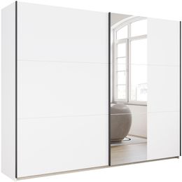 Schwebet&uuml;renschrank Rauch "Kleiderschrank Dreht&uuml;renschrank Schrank Garderobe KRONACH TOPSELLER", wei&szlig; (alpinwei&szlig;, griffleisten grau, 1 spiegel), B:261cm H:210cm T:59cm, Holzwerkstoff, Schr&auml;nke, Schwebet&uuml;renschrank, optional ohne, mit 1 oder 2 Spiegel, viel Stauraum MADE IN GERMANY