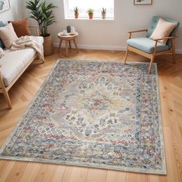 Teppich LIVABLISS "CASABLANCA", grau (taupe), B:160cm H:12mm L:213cm, Kunstfaser, Teppiche, Teppich, Vintage Orientteppich, Kurzflor Boho Wohnzimmerteppich, L&auml;ufer