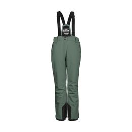 Skihose Killtec "KSW 249 WMN SKI PNTS", Damen, Gr. 42, Normalgr&ouml;&szlig;en, grau (graugr&uuml;n), Obermaterial: 100% Polyester;Futter: 100% Polyester;F&uuml;llung: 100% Polyester, Hosen Skihose, Wasser- und winddicht, abnehmbare Tr&auml;ger, verstellbare Taille