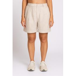 Chinoshorts Zhrill "ZHFJELLA", Damen, Gr. 32, N-Gr, beige (sand), Web, Obermaterial: 70% Viskose, 30% Leinen, gemustert, normal kurz, Hosen Chinoshorts, Sommerhose mit zartem grafischem Muster und Leinen-Viskose-Mix