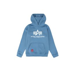 Hoodie Alpha Industries "Basic Hoodie BL K", Jungen, Gr. 8, blau (airforce blau), Obermaterial: 80% Baumwolle, 20% Polyester, regular fit, Sweatshirts Hoodie