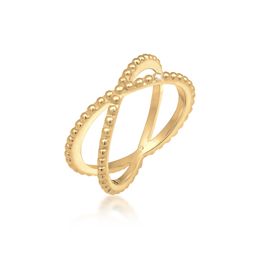 Silberring Elli "Ring Wickelring Criss Cross Kugel 25 Silber" Gr. 58, gold, Fingerringe, Damen, 58, Silber 925 (Sterlingsilber), Silberring