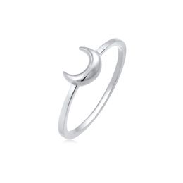 Silberring Elli "Ring Halbmond Mond Astro Basic 925 Silber" Gr. 52, silber, Fingerringe, Damen, 52, Silber 925 (Sterlingsilber), Silberring