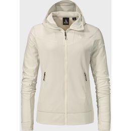 Sch&ouml;ffel Fleecejacke SCH&Ouml;FFEL "Mountain Fleece Hoody Style Blaueis WMS", Damen, Gr. 42, beige (9040, natur), Oberstoff : 94% Polyester 6% Elasthan, regular fit, hoch geschlossener Ausschnitt, Jacken Fleecejacke