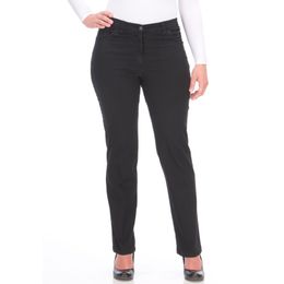 Stretch-Hose KjBRAND "Betty", Damen, Gr. 50 (25), K-Gr, schwarz (schwarz, kurzgr&ouml;&szlig;en), Denim/Jeans, Obermaterial: 78% Baumwolle, 18% Polyester, 4% Elasthan, gerade lang, Hosen Stretch-Hose, super Stretch