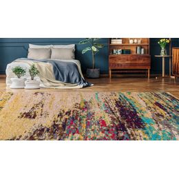 Teppich Padiro "Primavera 625", bunt (multi), B:80cm H:5mm L:150cm, Baumwolle, Chenille, Polyester, Teppiche, Teppich, Flachgewebe