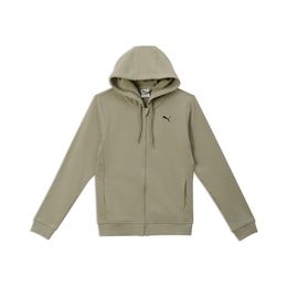 Kapuzensweatshirt Puma "W TAD ESSENTIAL FT FZ", Damen, Gr. XS, lux army, Sweatware, Obermaterial: 70% Baumwolle, 30% Polyester, regular fit normal, angesetztes B&uuml;ndchen, Sweatshirts Kapuzensweatshirt