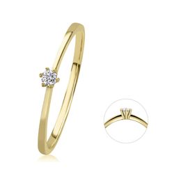 Diamantring ONE ELEMENT "0,05 ct Diamant Brillant Ring aus 585 Gelbgold" Gr. 54, gold, Fingerringe, Damen, 54,mit Brillant, Gelbgold 585, Diamantring