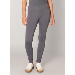 Jeggings Base Level "Ornika", Damen, Gr. 44, N-Gr, grau (dunkelgrau), Web, Obermaterial: 65% Viskose, 30% Nylon, 5% Elasthan, unifarben, figurbetont kn&ouml;chelfrei, Hosen Jeggings, Bequemes Material in Skinny-Fit-Optik