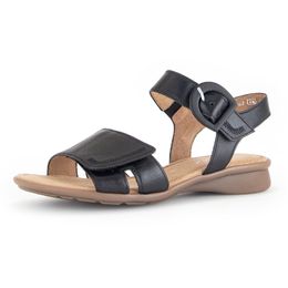 Keilsandalette Gabor "FLORENZ", Damen, Gr. 37, schwarz, Kalbsleder, unifarben, Schuhe Keilsandalette, Keilabsatz, Sommerschuh, Riemchensandale in Schuhweite G (=weit)