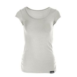 T-Shirt WINSHAPE "WTR4", Damen, Gr. XS, grau (grau melange), 48% Baumwolle, 48% Polyester, 4% Elasthan, Rundhals, Shirts T-Shirt, kurzarm
