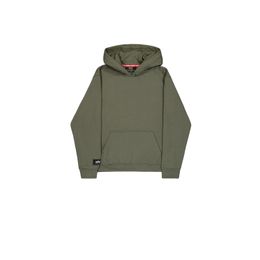 Hoodie Alpha Industries "Label Hoodie Backprint ", Herren, Gr. M, schwarz olive, Obermaterial: 80% Baumwolle, 20% Polyester, regular fit, Sweatshirts Hoodie