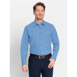 Langarmhemd Marco Donati, Herren, Gr. 39/40, Normalgr&ouml;&szlig;en, blau (himmelblau), 100% Baumwolle, unifarben, klassisch, Hemden Langarmhemd