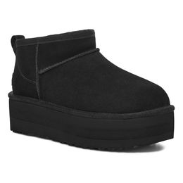 UGG Australia Winterboots UGG "Classic Ultra Mini Platform", M&auml;dchen, Gr. 8 (39), schwarz, Veloursleder, Schuhe Winterboots, Plateaboots, Schlupfstiefel mit Plateausohle
