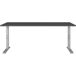 Schreibtisch Germania "Downey", grau (graphit, silber, silber, graphit), B:180cm H:91cm T:80cm, Tische, Schreibtisch, h&ouml;henverstellbar von 68-91 cm, verf&uuml;gbar in verschiedenen Breiten