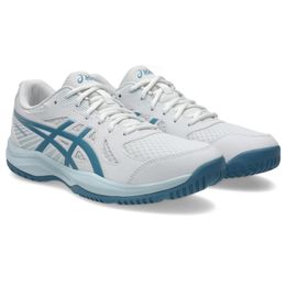Hallenschuh asics "UPCOURT 6", Damen, Gr. 42,5, wei&szlig;, saba blau, Textil, Schuhe Hallenschuh, besonders geeignet f&uuml;r Handball und Volleyball