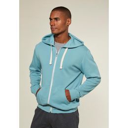 Kapuzensweatjacke Kangaroos, Herren, Gr. XXL (60/62), gr&uuml;n (mint), angeraute Sweatware, Obermaterial: 60% Baumwolle, 40% Polyester, unifarben, bequem normal, Rundhals, angesetztes B&uuml;ndchen, Sweatjacken Kapuzensweatjacke, mit Kapuze, kontrast Zipper und kontrast B&auml;nder