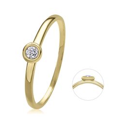Diamantring ONE ELEMENT "0,05 ct Diamant Brillant Ring aus 585 Gelbgold" Gr. 57, gold, Fingerringe, Damen, 57,mit Brillant, Gelbgold 585, Diamantring
