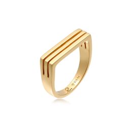 Partnerring Elli Premium "Ring Siegelring Rechteck Trend Form 925 Silber" Gr. 60, gold, Fingerringe, Damen, 60, Silber 925 (Sterlingsilber), Partnerring