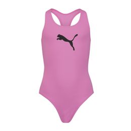 Badeanzug Puma "Puma SWIM GIRLS RACERBACK SWIMSUIT", Kinder, Gr. 116, N-Gr, opera mauve, Obermaterial: 80% Polyamid, 20% Elasthan, Badeanz&uuml;ge Badeanzug, Racerback-Passform