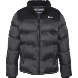 Steppjacke Schott NYC, Damen, Gr. S, grau (anthrazit), Softshell, Obermaterial: 100% Nylon, unifarben mit Farbeinsatz, Basic, klassisch h&uuml;ftlang, eingesetzt Windstopperb&uuml;ndchen mit innenliegendem Gummizug, Jacken Steppjacke, Unisex-Schnitt