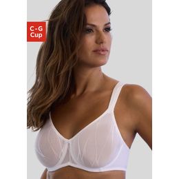 Minimizer-BH Nuance, Damen, Gr. 100, Cup G, wei&szlig;, Microtouch, Obermaterial: 85% Polyamid, 15% Elasthan, BHs Minimizer-BH, mit B&uuml;gel und breiten, gef&uuml;tterten Tr&auml;gern, aus h&uuml;bschem Glanzjacquard