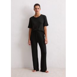 Marc O'Polo Loungehose MARC O'POLO "Soft Knit", Damen, Gr. L, N-Gr, schwarz, Feinstrick, Obermaterial: 95% Modal, 5% Elasthan, bequem lang, Hosen Loungehose, weich, Modalmix, seitliche Taschen, Bindeband, lockerer Fit