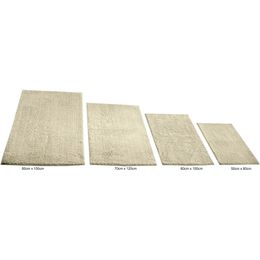 Badematte Kinzler "Chenille" Gr. 2, beige (natur), H:18mm, Polyester, Badematten, Badematte, Badteppich, Uni Farben, weich, als rechteckig & halbrund erh&auml;ltlich