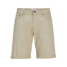Jack & Jones PlusSize Shorts "JPSTRICK ORIGINAL SHORT PLS", Herren, Gr. 46 (6XL), N-Gr, beige (crockery), Web, Obermaterial: 98% Baumwolle, 2% Elasthan, JACK & JONES PLUSSIZE, unifarben, slim fit, Hosen Shorts