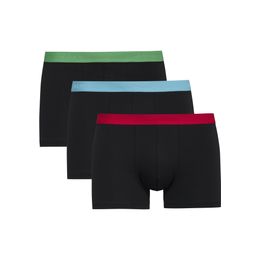Boxershorts Calida "Natural Benefit", Herren, Gr. S (46/48), schwarz (polychrome), Single Jersey, Obermaterial: 95% Baumwolle, 5% Elasthan, bedruckt, unifarben mit Farbeinsatz, normal, Unterhosen Boxershorts, Single Jersey-Qualit&auml;t, elastisch