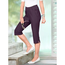 Caprihose Classic Basics, Damen, Gr. 38, Normalgr&ouml;&szlig;en, lila (pflaume), 100% Polyester, unifarben, 3/4-L&auml;nge, Hosen Caprihose