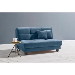ell+ell Schlafsofa ELL + ELL "Tilda", blau, B:145cm H:90cm T:100cm, 100% Polyester, Sofas, Schlafsofa, Breite 145 cm, inkl. 2 Zierkissen