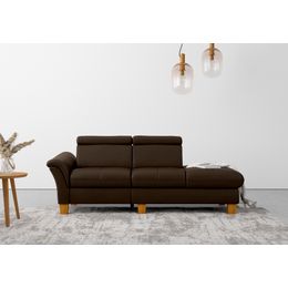 Recamiere Home Affaire "Lindgren", braun (mocca), B:206cm H:84cm T:93cm, 100% Polyester, Sofas, Recamiere, wahlweise motorische TV-Funktion, Bettkasten und Kopfteilverstellung