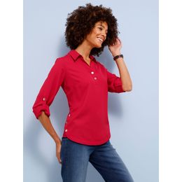Schlupfbluse Classic Basics, Damen, Gr. 42, rot, 100% Polyester, unifarben, Blusen Schlupfbluse