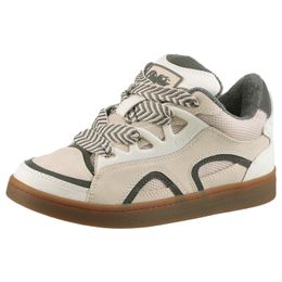 Sneaker Buffalo "LIBERTY SKATE", Damen, Gr. 37, beige (creme, grau, wei&szlig;), Nubuklederimitat, Textil, Schuhe Sneaker, Basket-Sneaker, Freizeitschuh, Skate-Schuh mit honigfarbener Laufsohle