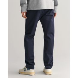 Chinohose Gant "REGULAR TWILL CHINOS", Herren, Gr. 36, L&auml;nge 34, blau (marine), Twill, Obermaterial: 98% Baumwolle, 2% Elasthan, regular fit kn&ouml;chellang, Hosen Chinohose, Regumit gef&uuml;tterten Seitentaschen