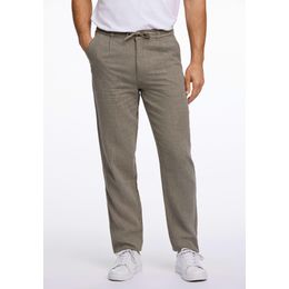 Leinenhose LINDBERGH, Herren, Gr. M, N-Gr, army, Stoff, Obermaterial: 55% Baumwolle, 45% Leinen, unifarben, relaxed fit normal, Hosen Leinenhose, mit Kordelzug und elastischem Bund
