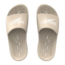 Badesandale Speedo "Speedo Slide AF", Damen, Gr. 37, beige (creme), Obermaterial: 100% EVA, unifarben, Schuhe Badesandale