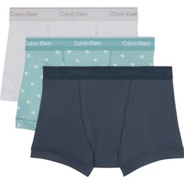 Trunk "TRUNK 3PK", Damen, Gr. L (52), bunt (micro chip, diamond logo, zoni beach), Jersey, Obermaterial: 100% Baumwolle, Calvin Klein Underwear, k&ouml;rpernah, Unterhosen Trunk, mit Logo-Elastikbund
