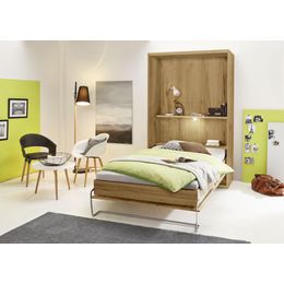Schrankbett Priess "Ancona", braun (eiche artisan), H:211cm, Schrankbetten, Schrankbett, mit Regal und LED-Beleuchtung
