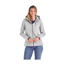 Softshelljacke Killtec "Damen Softshelljacke", Damen, Gr. 38, grau (hellgrau), Oberseite: 100% Polyester;R&uuml;ckseite: 100% Polyester, Jacken Softshelljacke, Wasserabweisende, winddichte Softshelljacke mit abnehmbarer Kapuze