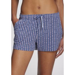 Pyjamashorts Vivance Dreams, Damen, Gr. 44/46, N-Gr, blau (blau, rosa, gestreift), Single Jersey, Obermaterial: 50% Baumwolle, 50% Viskose, gestreift, Basic kurz, Hosen Pyjamashorts, mit sch&ouml;nem Muster