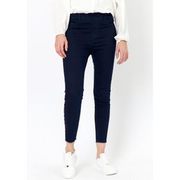 7/8-Jeggings soyaconcept "SC-NADIRA 1-B", Damen, Gr. 34, N-Gr, blau (navy), Denim/Jeans, Obermaterial: 69% Baumwolle, 28% Polyester, 3% Elasthan, unifarben, skinny fit kn&ouml;chelfrei, Hosen 7/8-Jeggings, mit Stretch