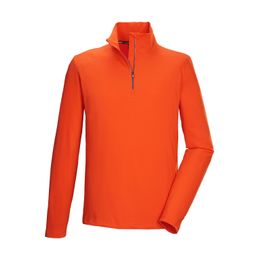 Langarmshirt Killtec "KSW 71 MN FLX SHRT", Herren, Gr. 3XL, orange (dunkelorange), Obermaterial: 69% Polyester, 31% Elasthan, ohne Ausschnitt, Shirts Langarmshirt, Funktionsshirt mit Stehkragen, warm, bequem, Zipper mit Kinnschutz