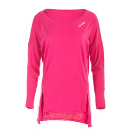 Langarmshirt WINSHAPE "MCS003", Damen, Gr. XS, pink (deep pink), 50% Modal, 50% Baumwolle, U-Boot-Ausschnitt, Shirts Langarmshirt, mit verl&auml;ngertem R&uuml;ckenteil