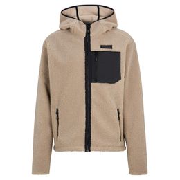 Fleecejacke Ziener "JUHA-Z midlayer man", Herren, Gr. 50, beige (sandstone), Obermaterial: 100% Polyester, Jacken Fleecejacke
