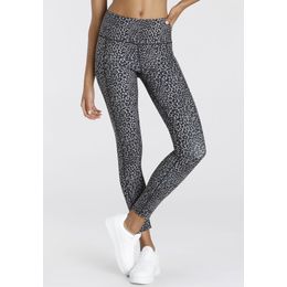 active by Lascana Funktionsleggings LASCANA ACTIVE, Damen, Gr. M (40/42), N-Gr, braun (leo), Obermaterial: 78% Polyester, 22% Elasthan, figurbetont lang, Hosen Funktionsleggings, Sportleggings in Leo-Optik, Topseller