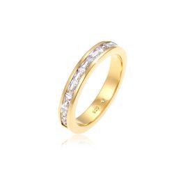 Silberring Elli "Ring Bandring Memory Zirkonia Verlobung 925 Silber" Gr. 56, gold, Fingerringe, Damen, 56, Silber 925 (Sterlingsilber), Silberring